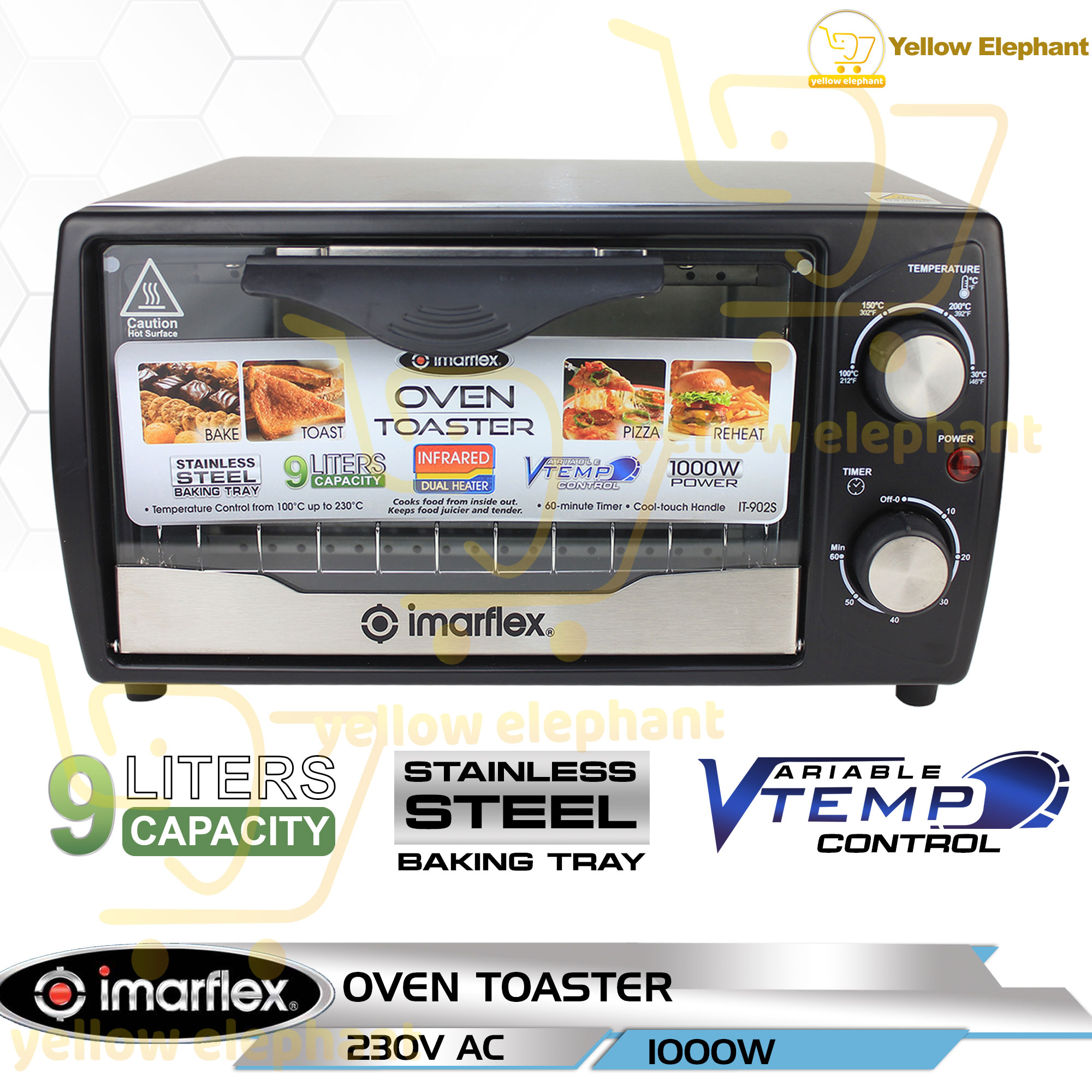 Imarflex IT-902S Oven Toaster - Yellow Elephant | Shopee Philippines