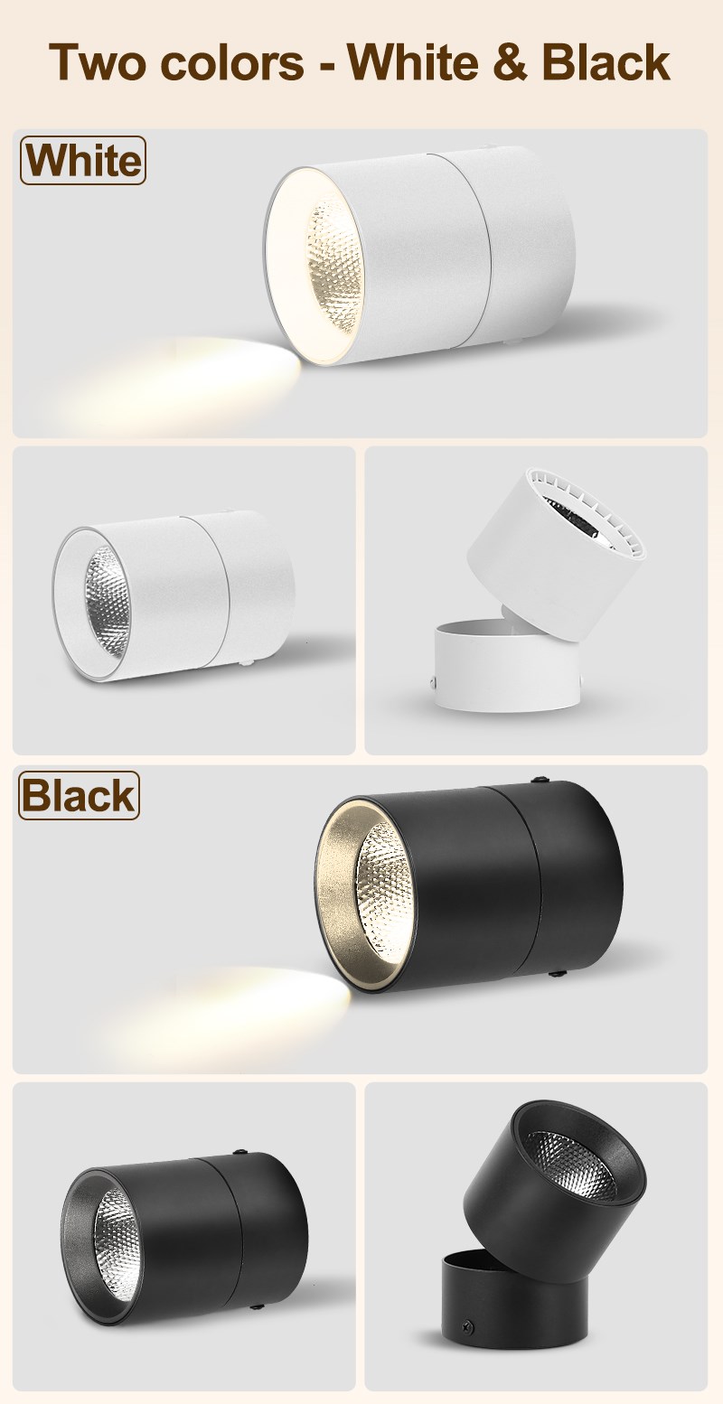 LED Foldable Downlight Pin Light 3 Colors Surface Mounted Downlight ...