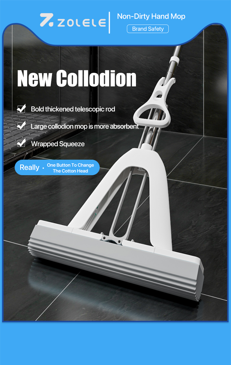 ZOLELE HM33 Glue Cotton Mop Absorbent Sponge Mop Floor Mop Hand Wash ...