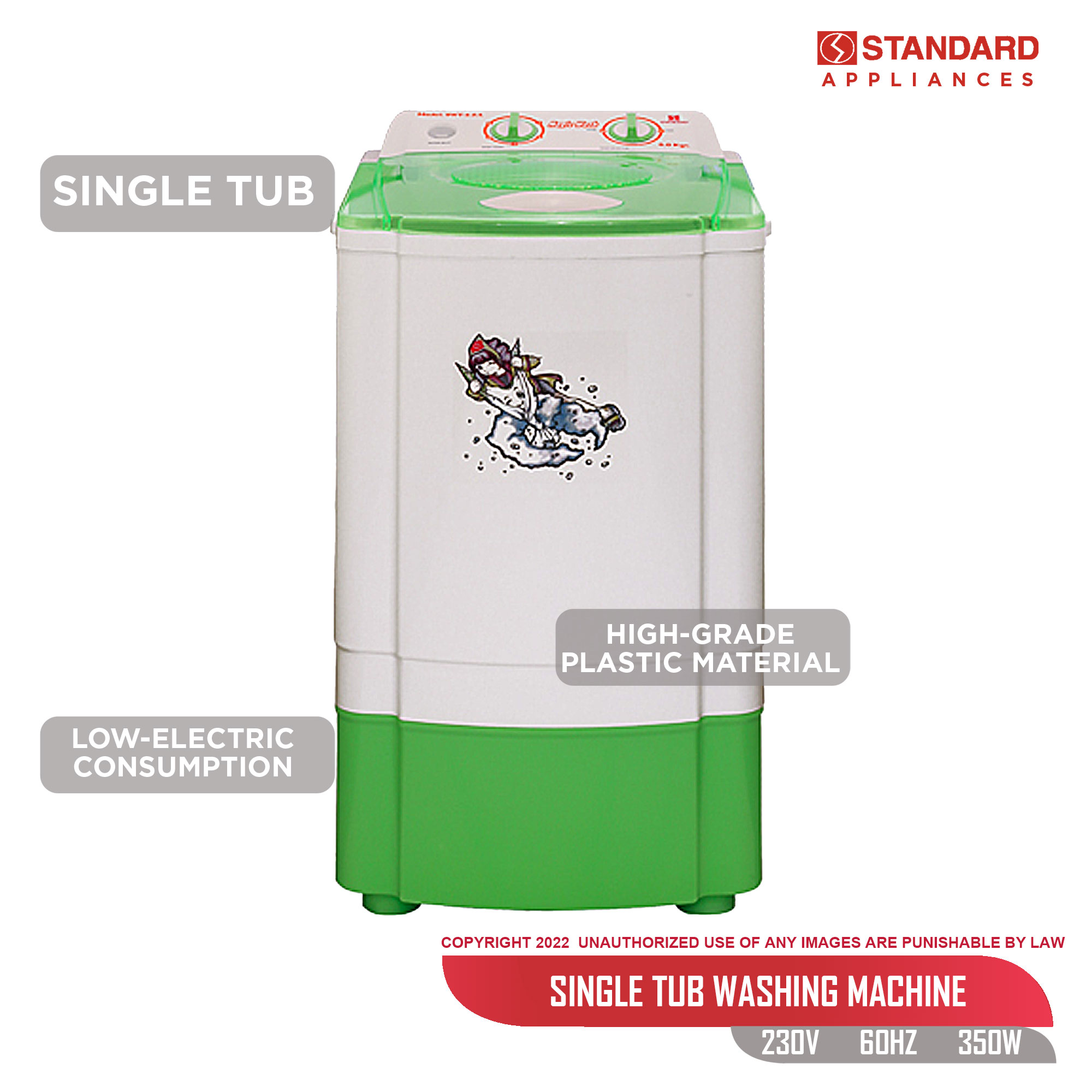 Standard Twin Tub Washing Machine SWD-6.0A | Shopee Philippines
