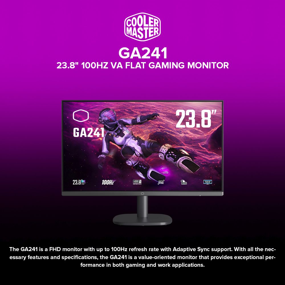 EasyPC| Cooler Master GA241 24 inch Gaming Monitor| 100Hz| VA Panel ...