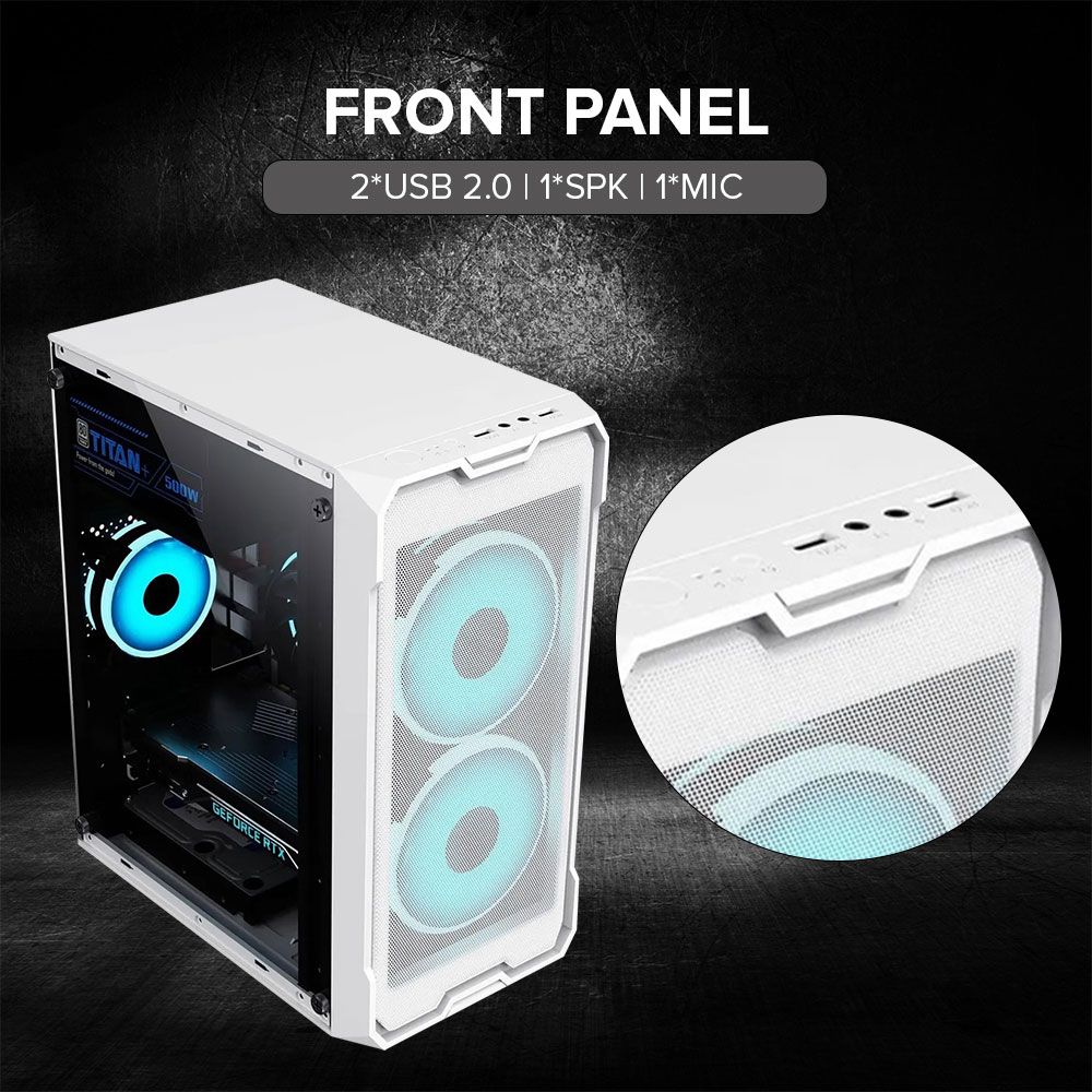 EasyPC| Keytech T-100 tempered glass pc case gaming| Micro ATX| Black ...