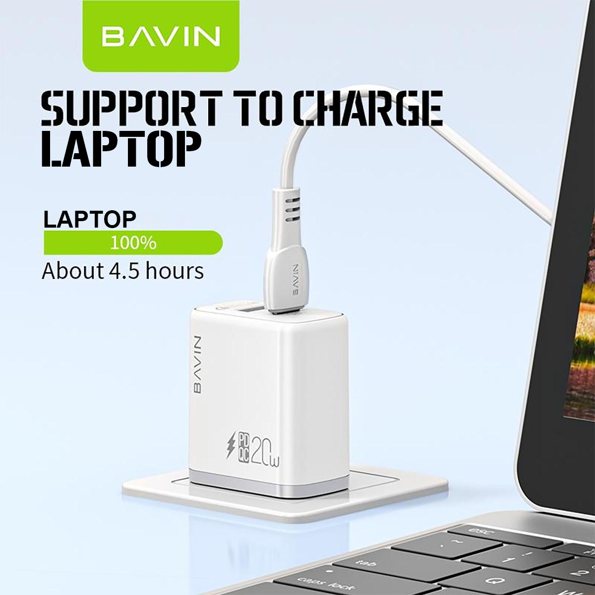 BAVIN PC828 / PC827 20W PD Fast Charging Charger Dual Type-C & USB Port ...