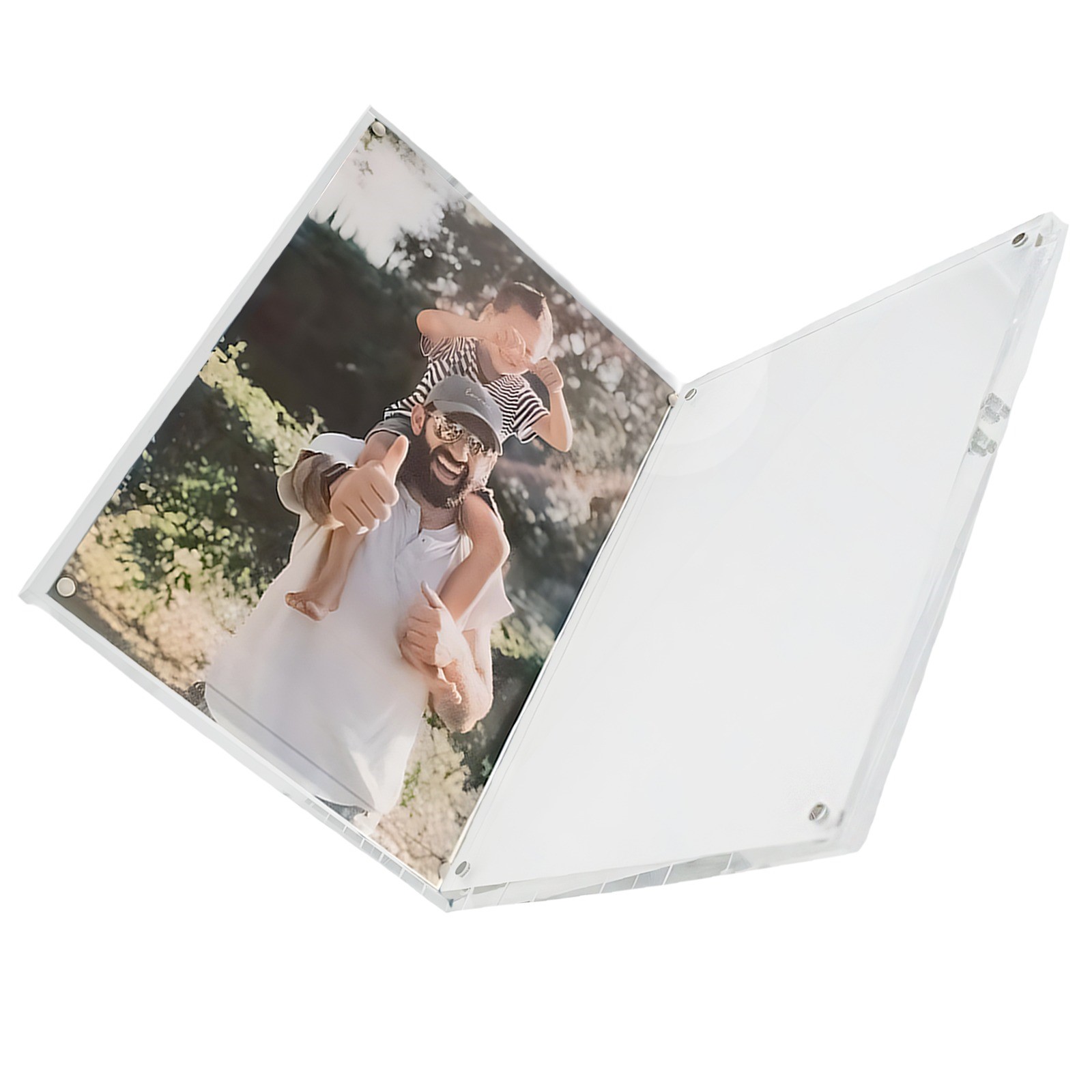 Pikxi 5R Clear Acrylic Magnetic Photo Frame 5x7 Inch, Double-Sided ...