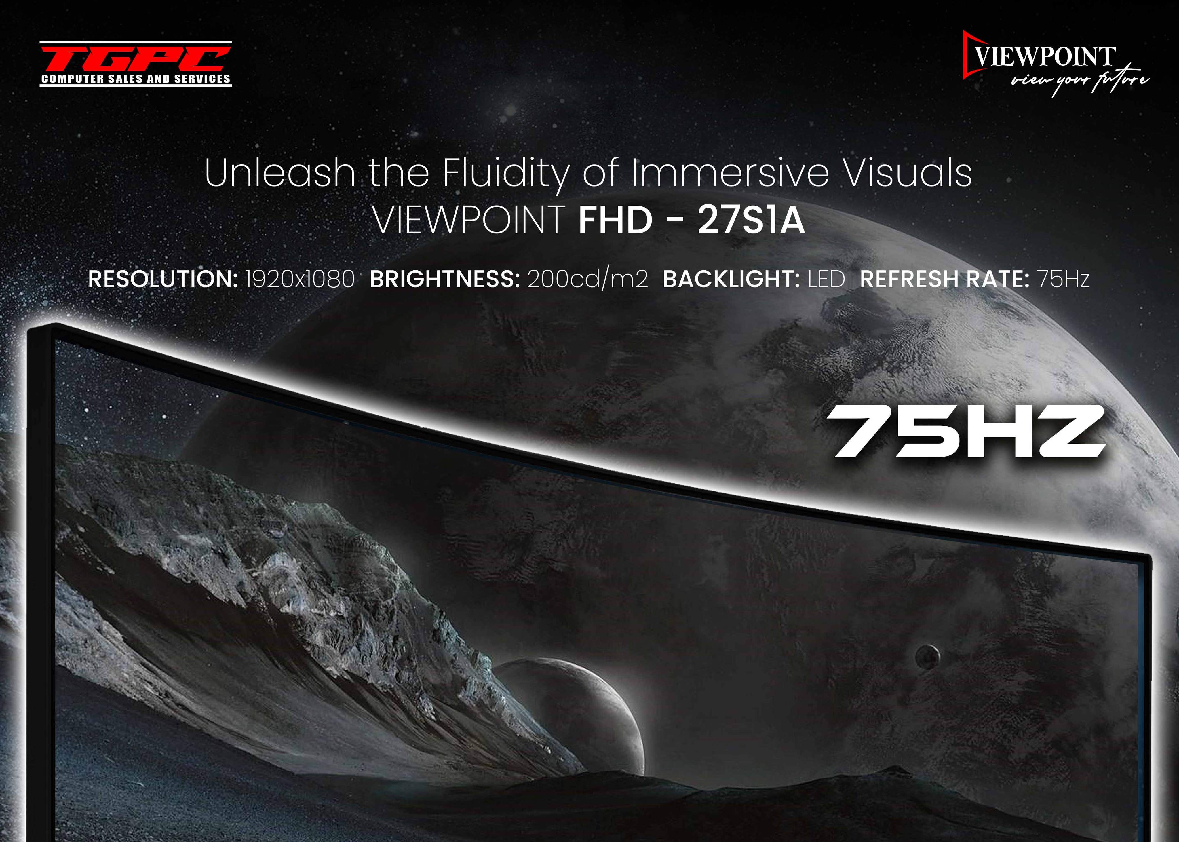 Viewpoint 24inch 75hz VP24S1A VA Semi Curve Frameless Gaming Monitor ...