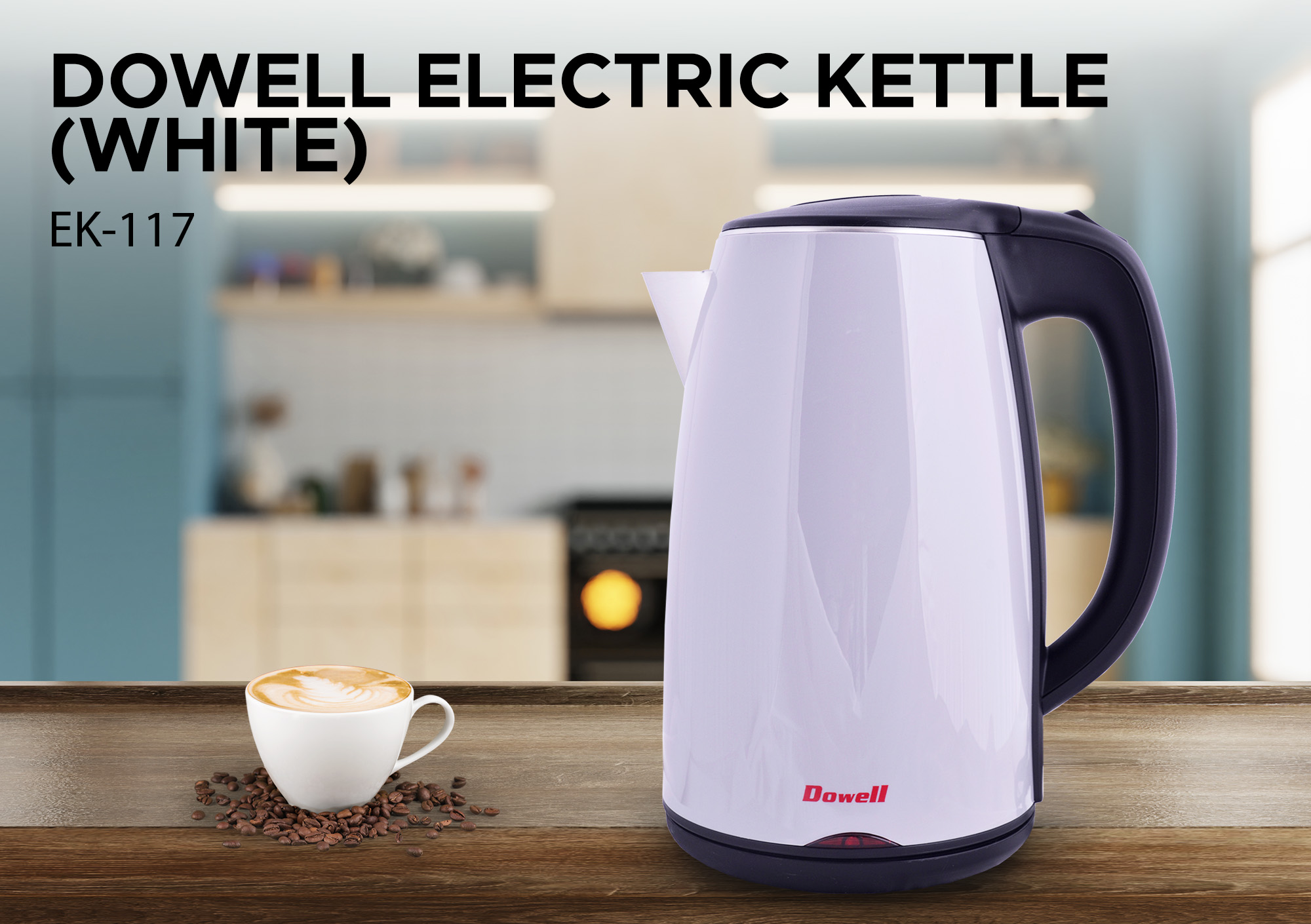 Dowell 1.7L Double Wall Protection Electric Kettle EK-117 | Shopee ...