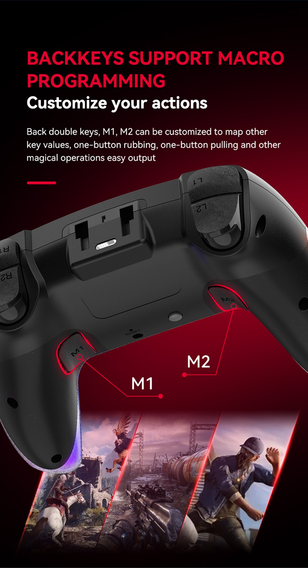 P07 Rgb Colorful Light Wireless Gaming Controller For P4 P3 Switch Pc ...