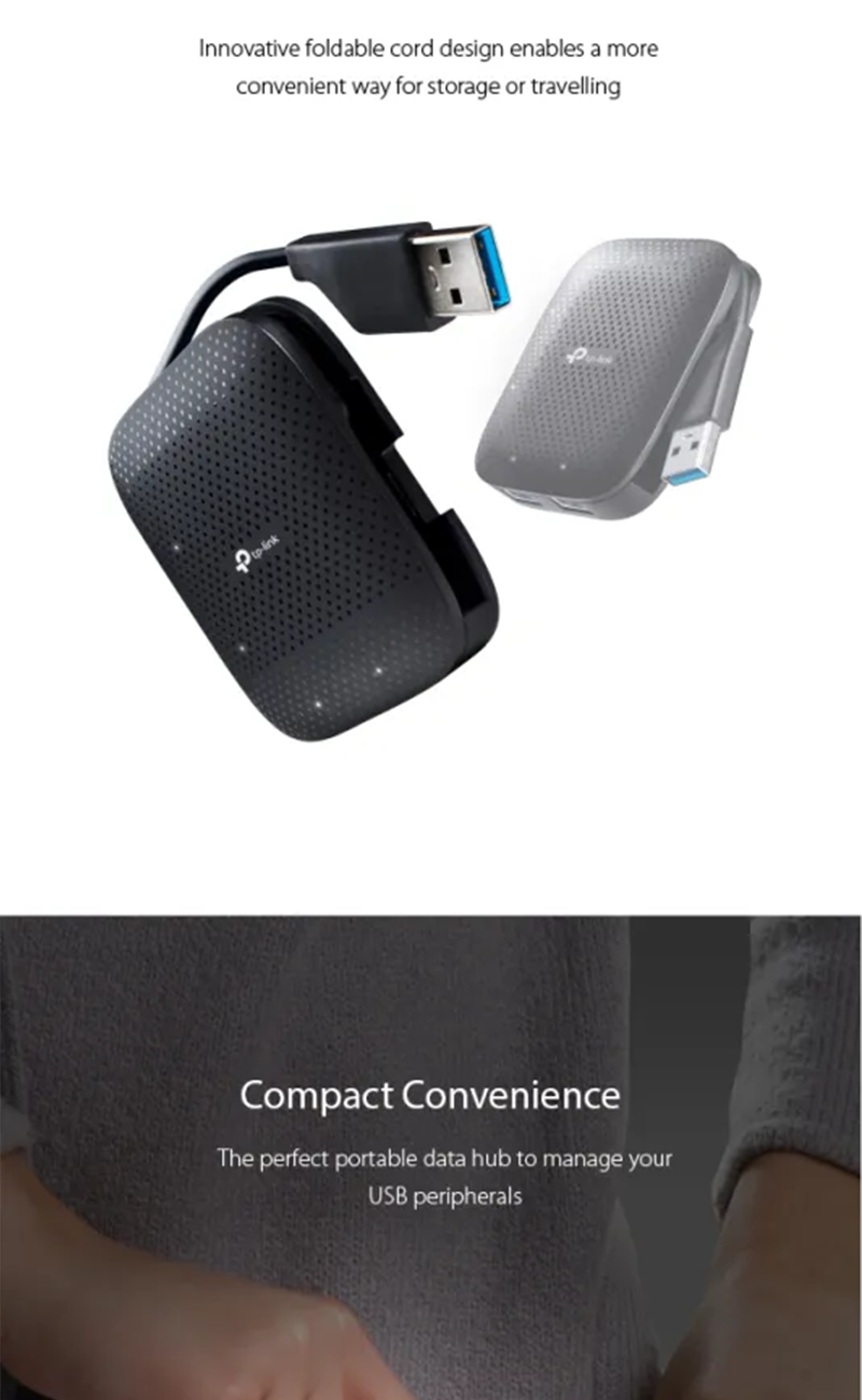 TP-Link | UH400 | 4-Port | Compact | Portable | Tangle Free | USB 3.0 ...