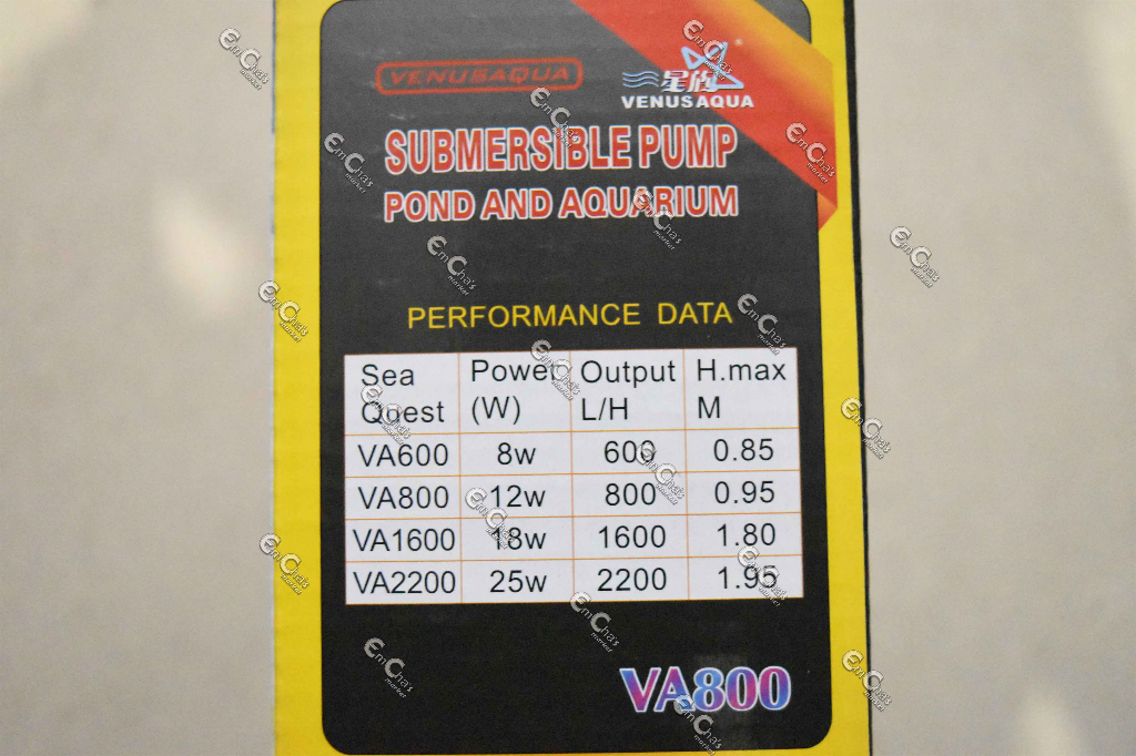 Venus Aqua Submersible Pump VA800 (for 30-35 Gallons) (30gl) (35gl ...
