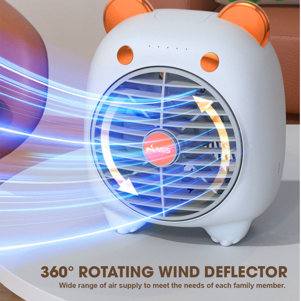 NSS Desk Fan Electric Fan Humidifying Portable Desktop Fan 3 Speed ...