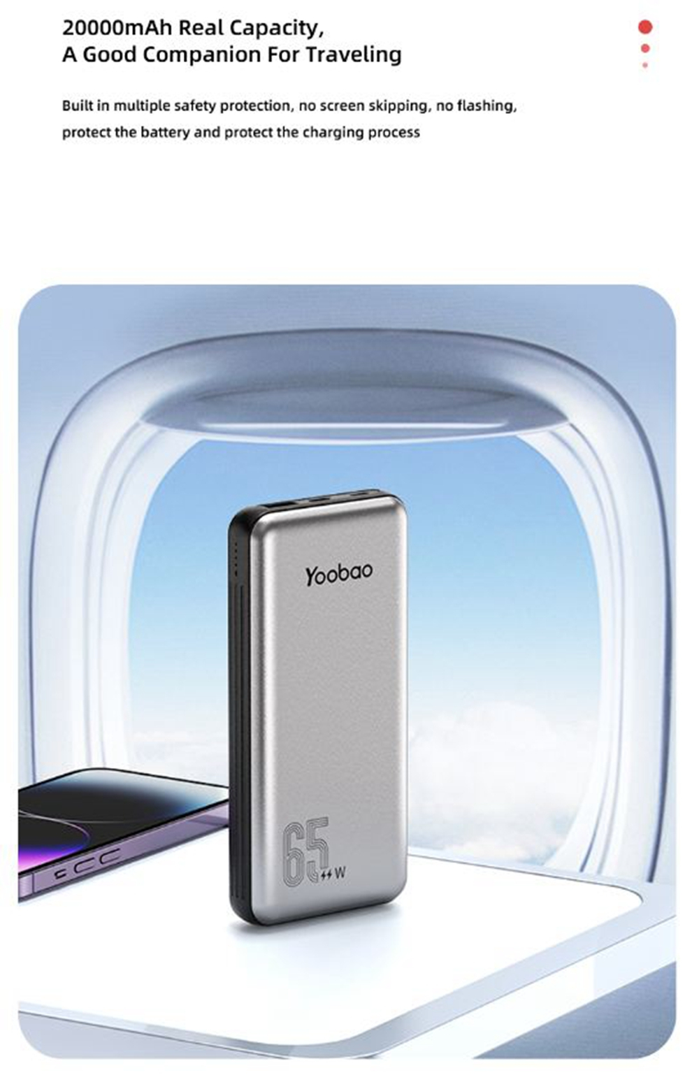 Yoobao Lc6-65W 20000mAh High Capacity Multi-functional Power Bank with Built-in Cable | Shopee ...