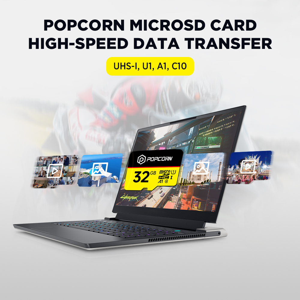 Popcorn Ultra MicroSD XC UHS-I Memory Card with Adapter IPX7 Waterproof ...