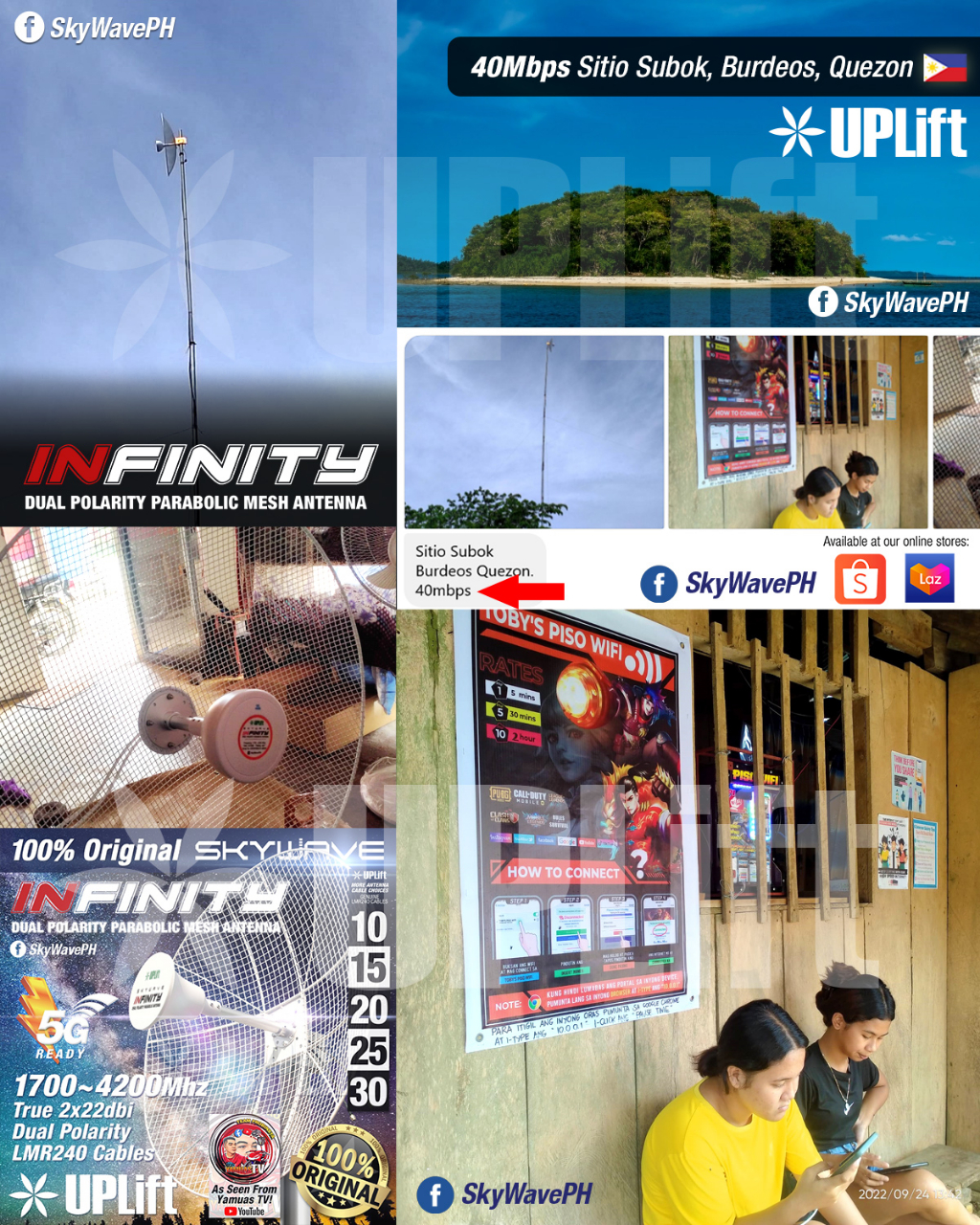 UPLift SkyWave Infinity Hyperbolic Antenna V1 V2 5G-Ready 44dbi Wifi ...