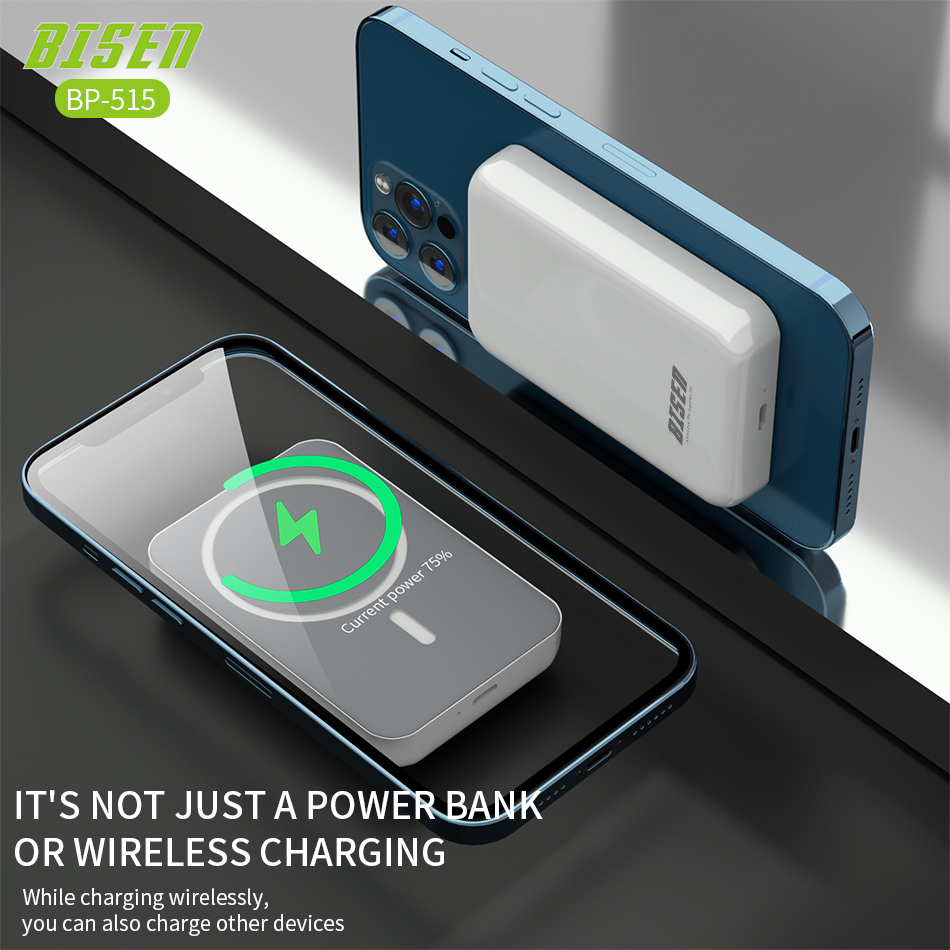 Bisen BP-515 Mini Magnetic Wireless Fast Charging Power Bank For Smart ...