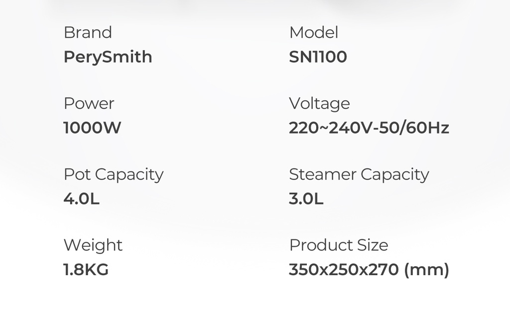 PerySmith SN1100 4L 2in1 Non-Stick Multi Cooker Steamer and Pot with 2 ...