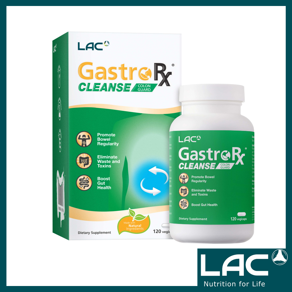 LAC GastroRX Cleanse Colon Guard 120 Vegicaps (Consume within June 2028 ...
