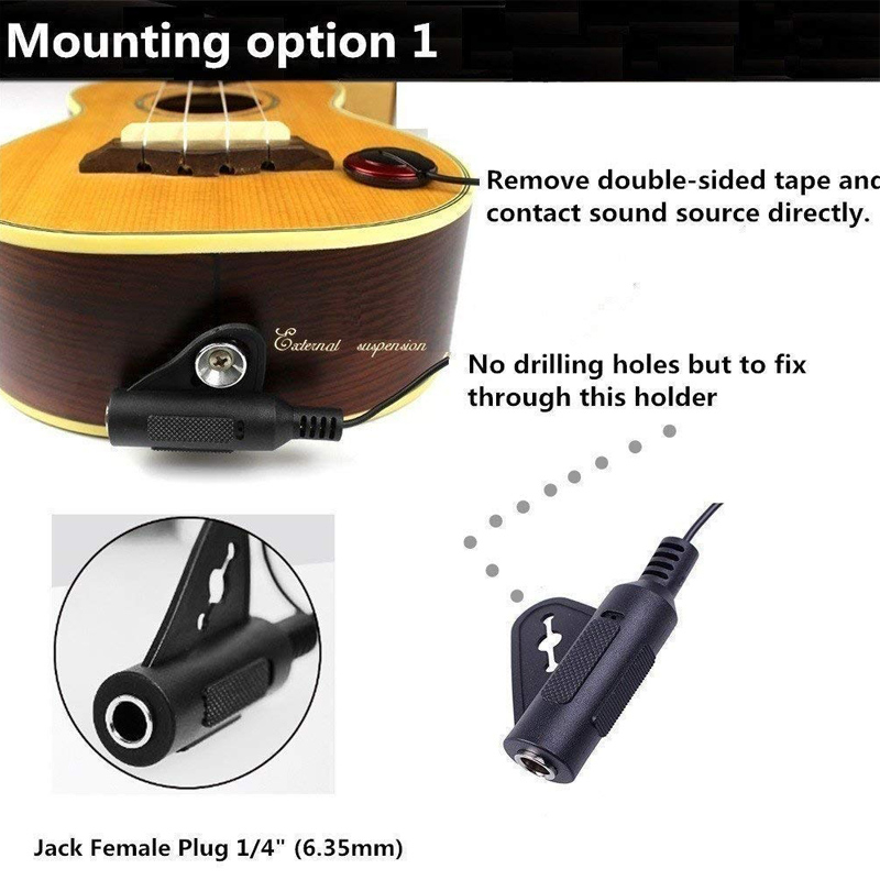 RIXTON Acoustic Guitar Pickup Professional Piezo Contact Microphone ...