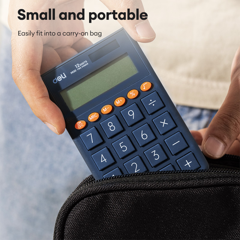 Deli EM130 Small Calculator 12-Didits Portable Mini Calculators Dual ...