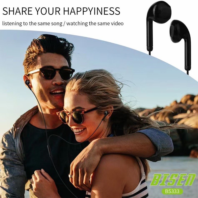 BISEN BS 333 Universal Headset 3.5MM Jack Earphone Stereo Audio Sound ...