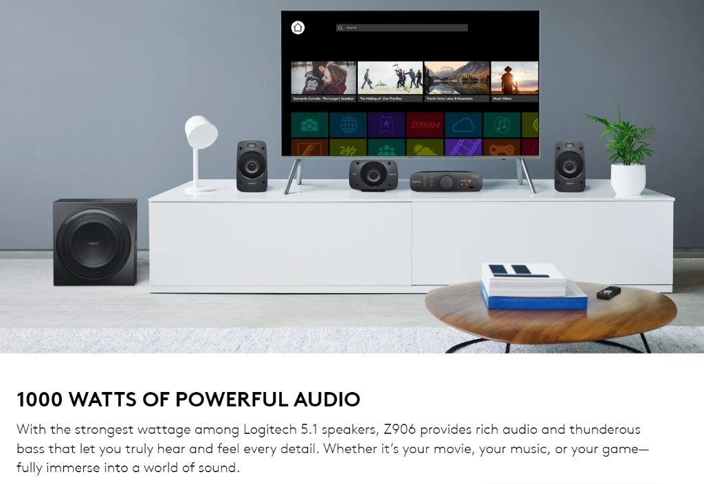Logitech Z906 5.1 Surround Sound Speaker System w/ Subwoofer, THX Dolby for Gaming and Home ...