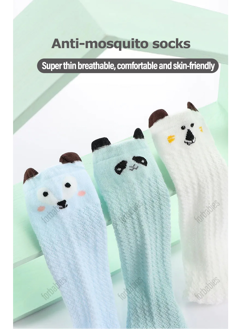 Baby Socks Breathable Thin Cotton Mosquito Socks Baby Knee Socks Anti ...