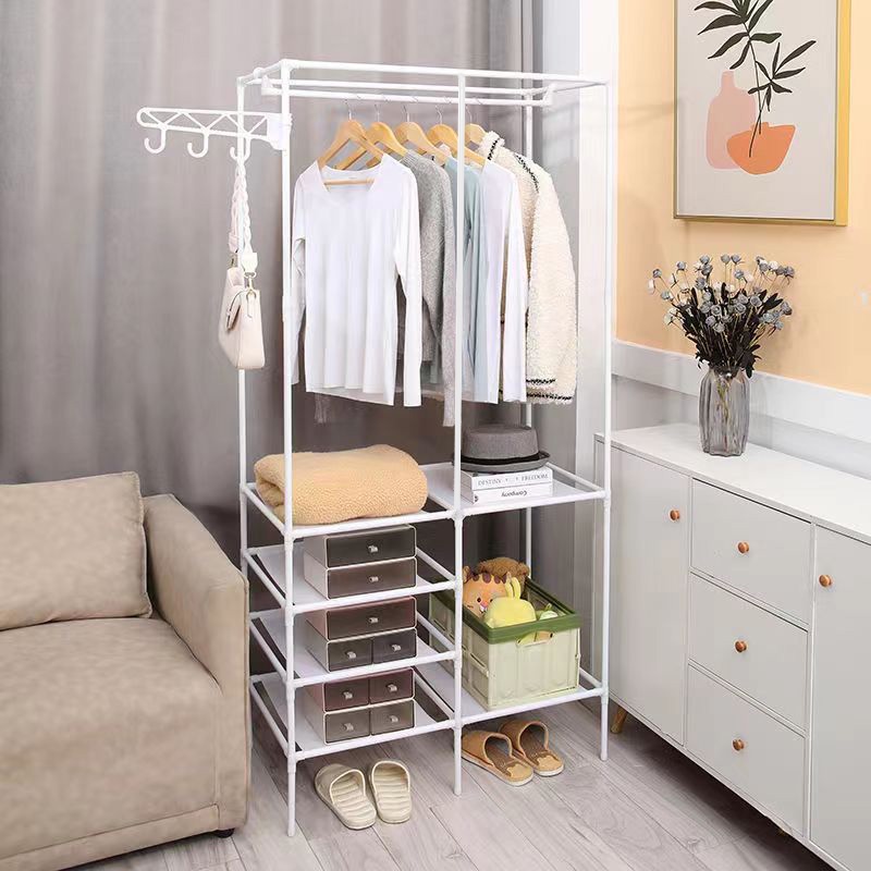 Clothes Storage Rack Hanging Wardrobe Hanger Rack Bedroom Hanger ...