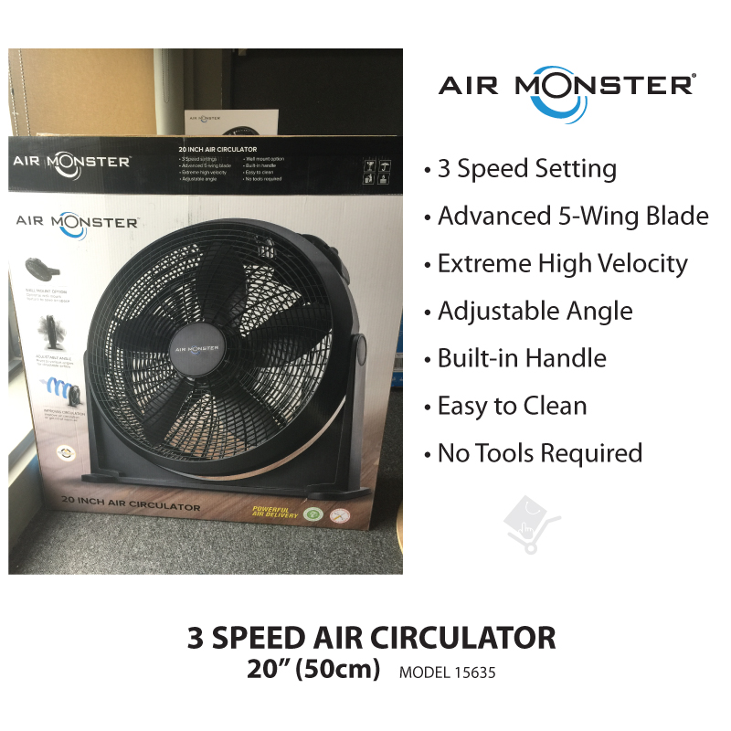 Air Monster 20" Air Circulator Floor Fan 3 speed | Shopee Philippines