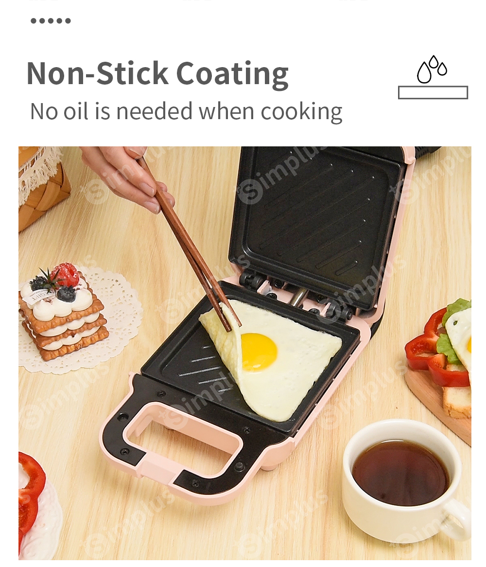 Simplus Sandwich Maker Non-stick MultiFunctional Bread Toaster | Shopee ...
