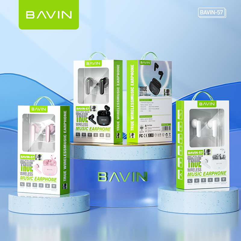 BAVIN BA57 TWS Wireless Bluetooth Earbuds HiFi Stereo Audio Sound w ...
