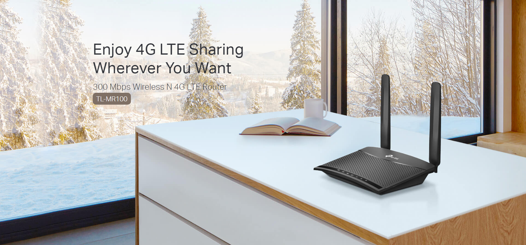 TP-Link MR100 300 Mbps Wireless N 4G LTE Simbased Modem / Wi-Fi Router ...