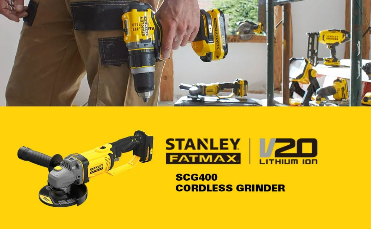 Stanley Fatmax V2.0 Angle Grinder Cordless 100mm 4-inches Bar STSCG400 ...