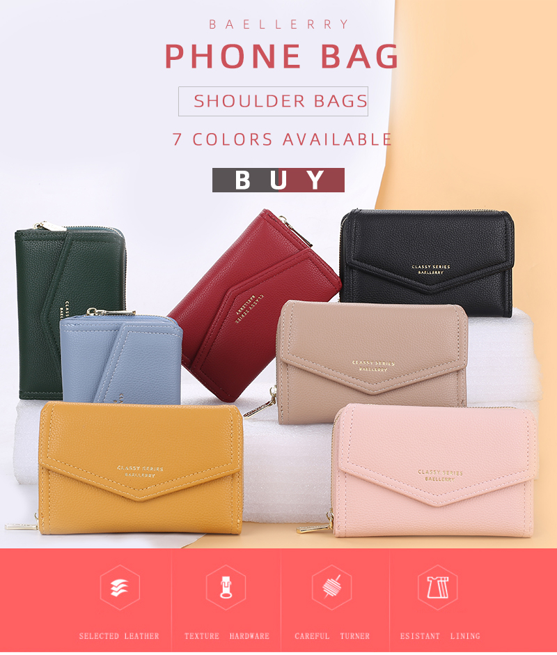 Baellerry Medium Size Card Holder Zipper Purse PU Leather Wallet For ...