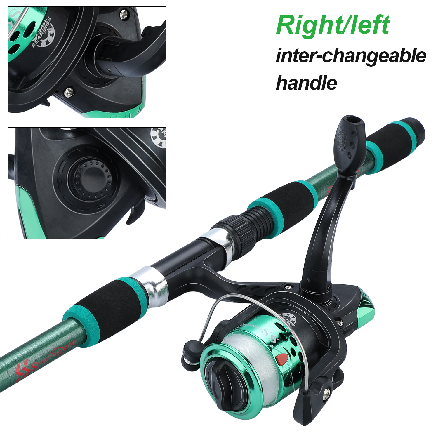 Sougayilang 1.8m 6 Sections Spinning Fishing Rod 5.5:1 3bb All Set For ...