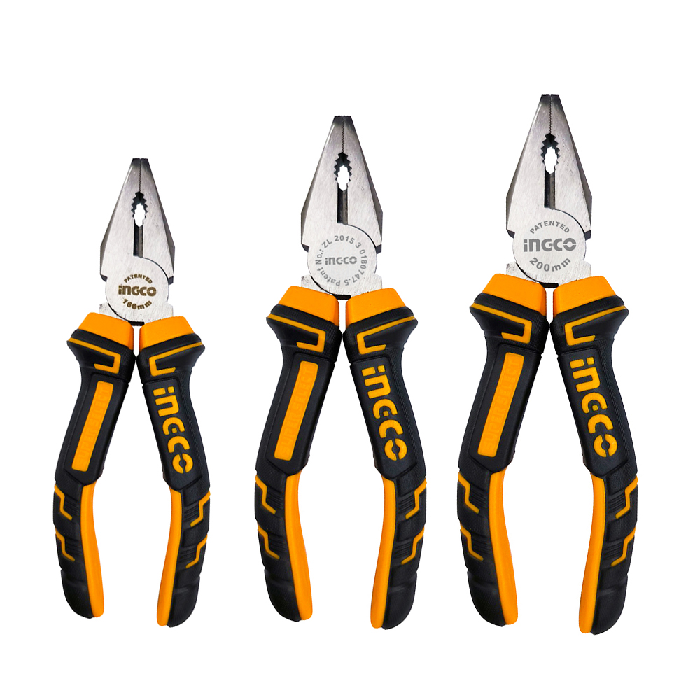 INGCO Combination Pliers 6" 7" 8" with Patented Two-Color Handle ...