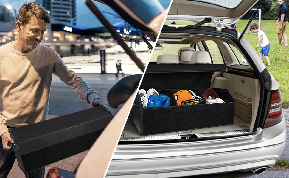 Car trunk boot storage vehicle organizer and shoes storage box foldable ...