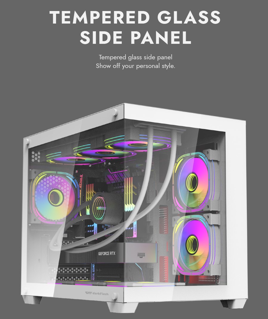 Itw | Darkflash C285MP Exquisite mATX Tempered Glass Panoramic Side ...