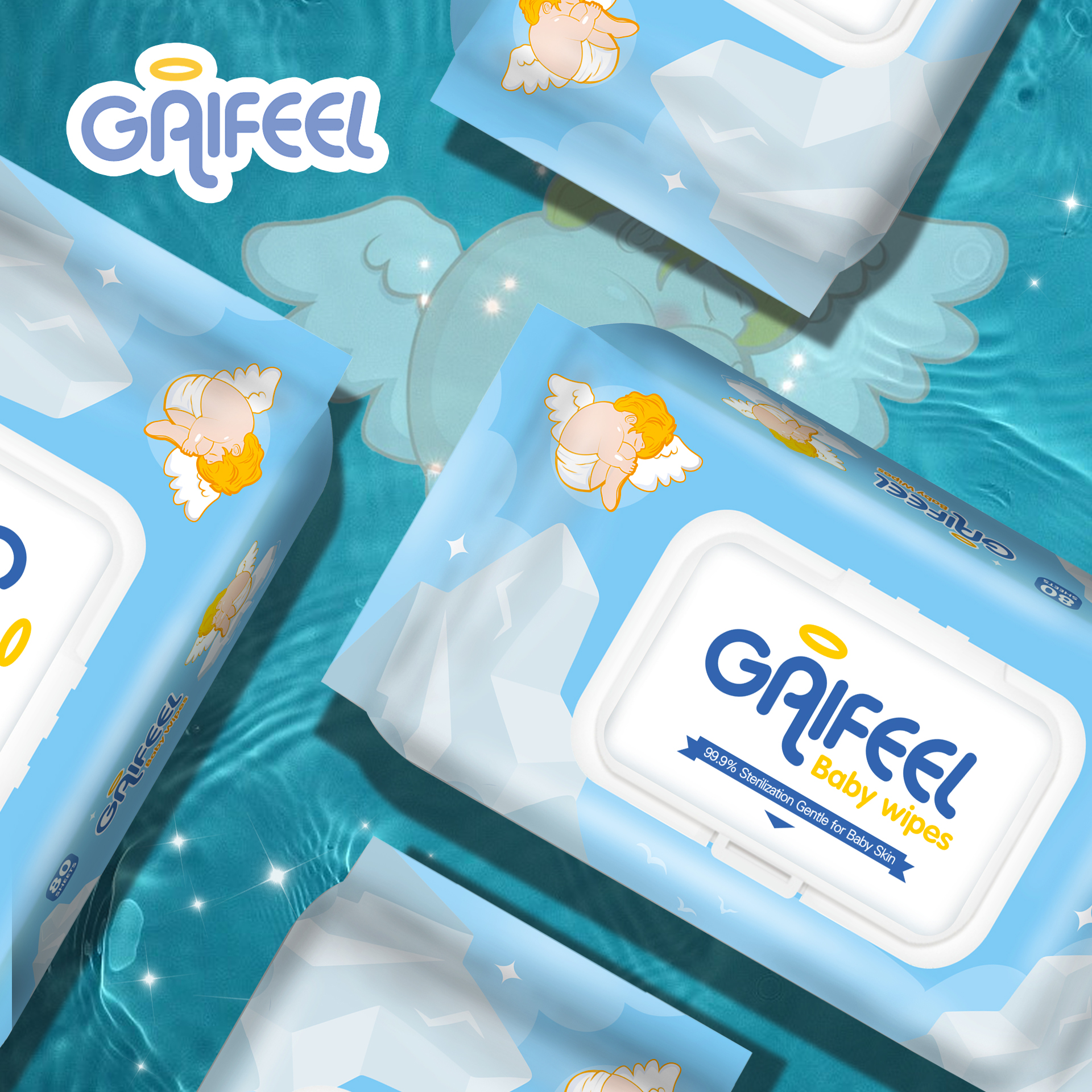 GAIFEEL Baby Wipes Unscented Wet Wipes 80PCS Pack of 5 Packs(400pcs ...