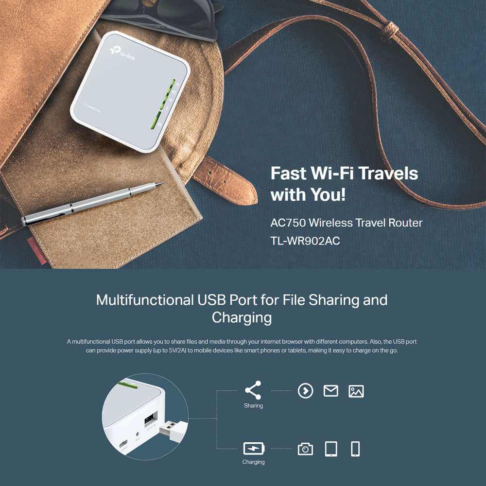 TP-Link TL-WR902AC AC750 Wireless Portable Travel Router | Shopee ...