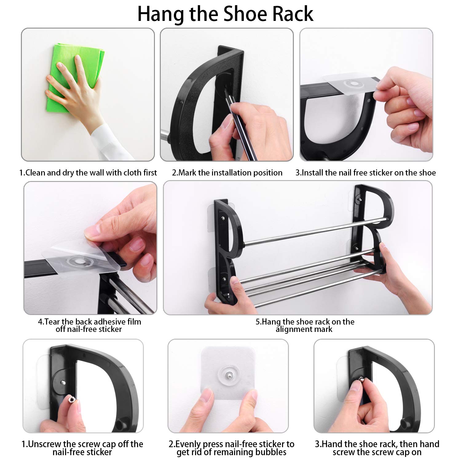 Wall Mounted Shoe Organizer Shoe Rack Slipper Rack Kitchen Organizer ...