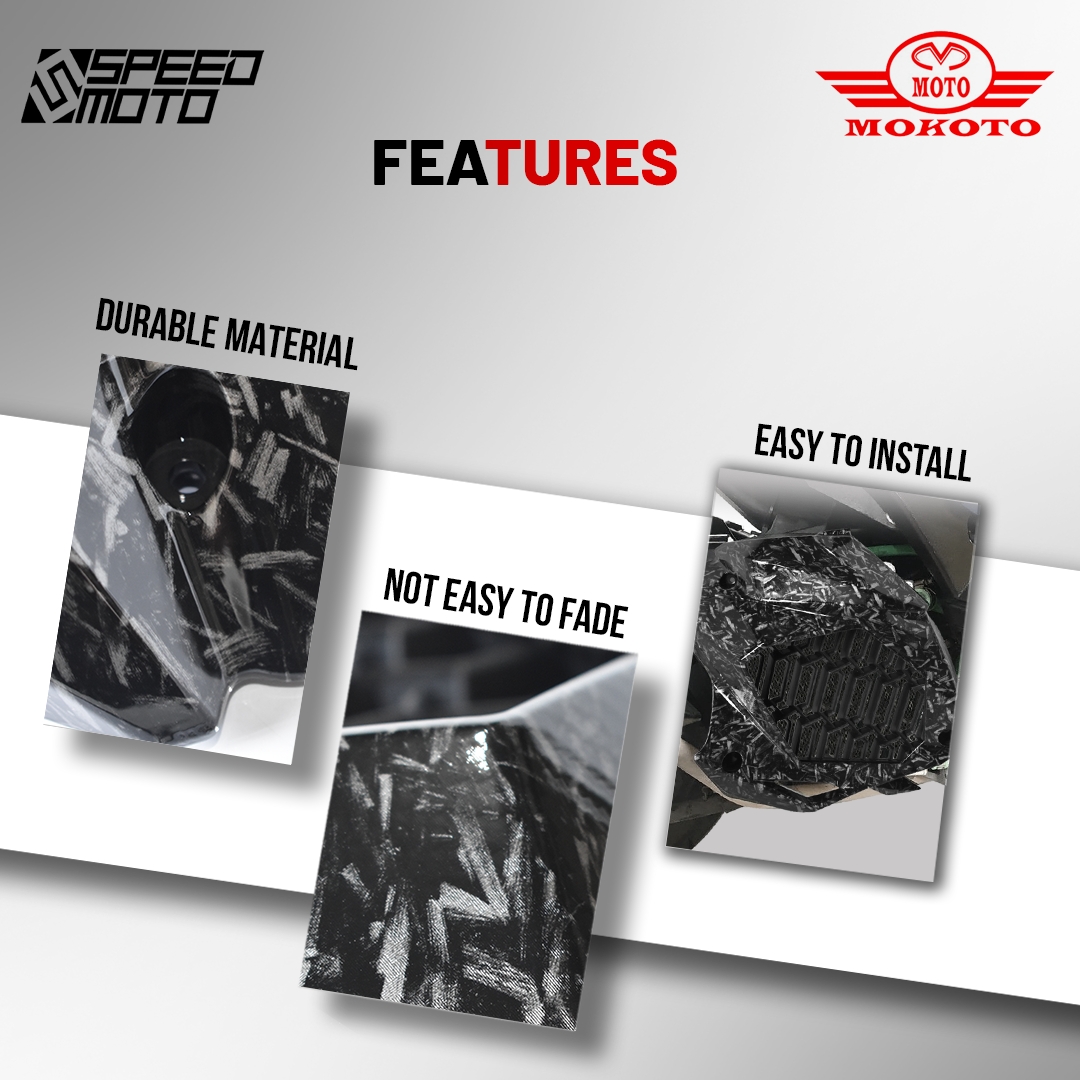 MOKOTO YAMAHA NMAX V2 RADIATOR COVER GLOSSY HYDRO-DIP FORGED CARBON ...