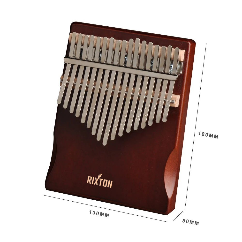 RIXTON 17 Key Basic Kalimba Thumb Piano Acoustic Mahogany Wood Finger ...