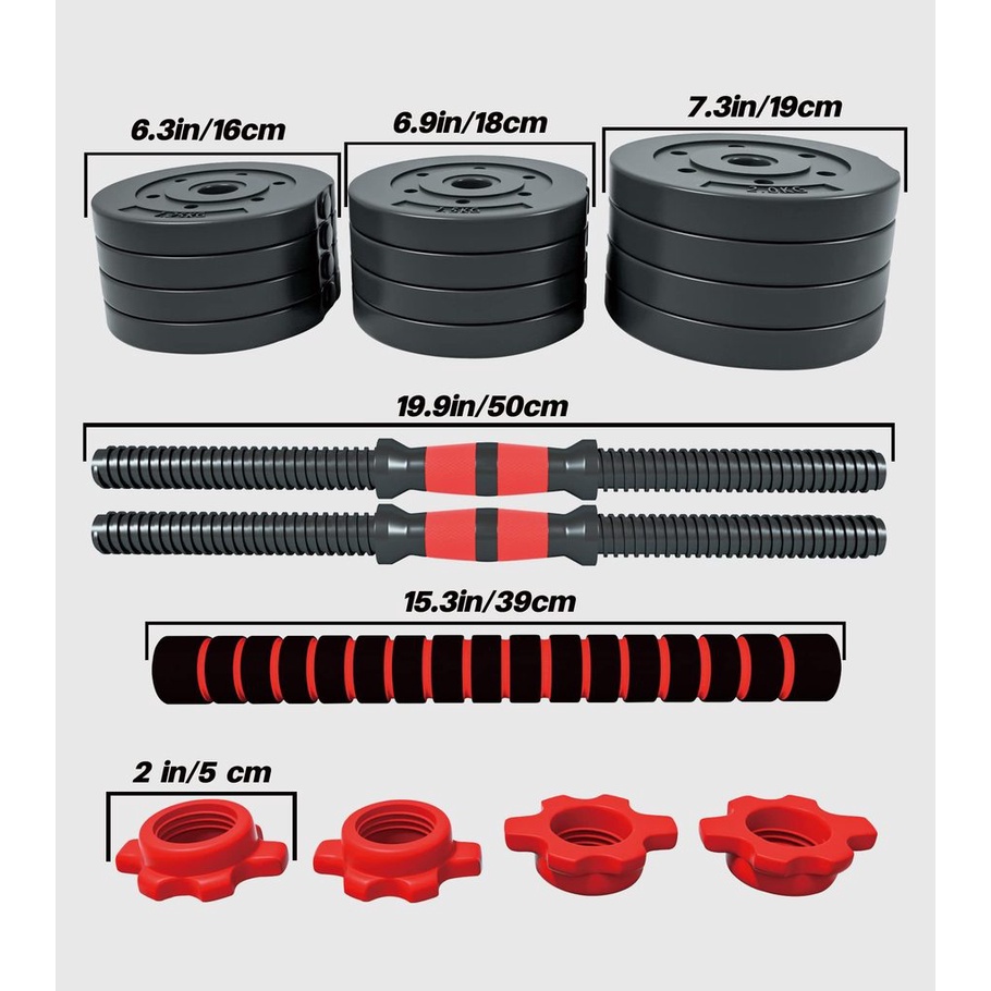 Dumbbell Set 50KG Weights Barbell Set For Men 8~45KG PVC Gym Equipment ...