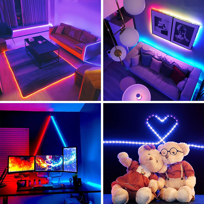 Inplay Bluetooth LED Strip Lights Music Sync RGB Color Switch With Remote Smart Phone APP ...