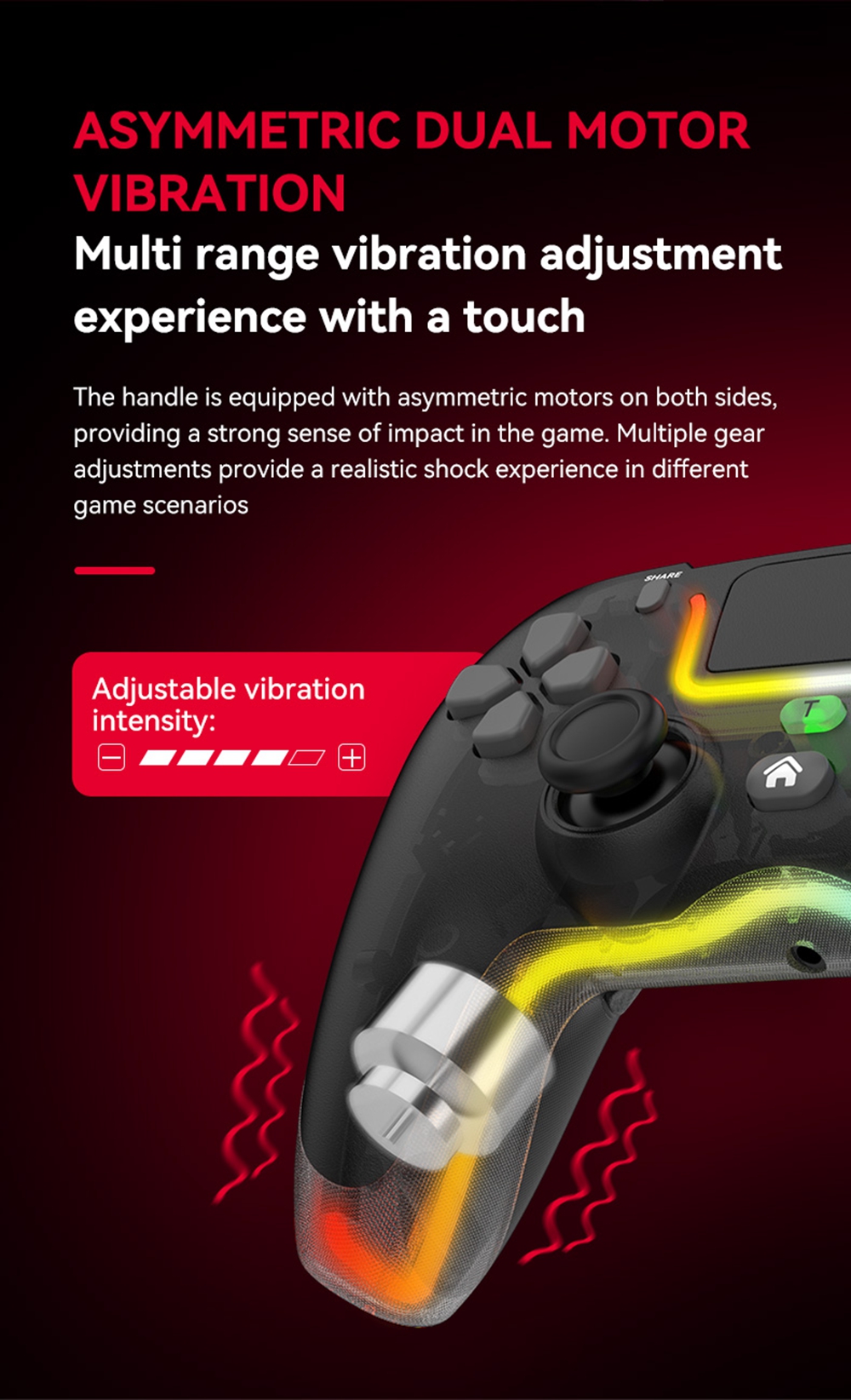 Bsp P07 Rgb Colorful Light Wireless Gaming Controller For P4 P3 Switch ...