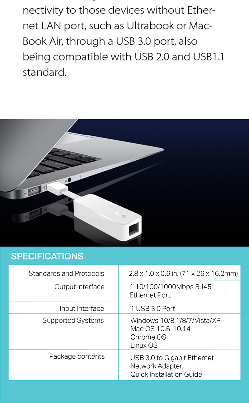 TP-Link | UE300 | USB 3.0 | Gigabit | Ethernet | Network | Adapter ...