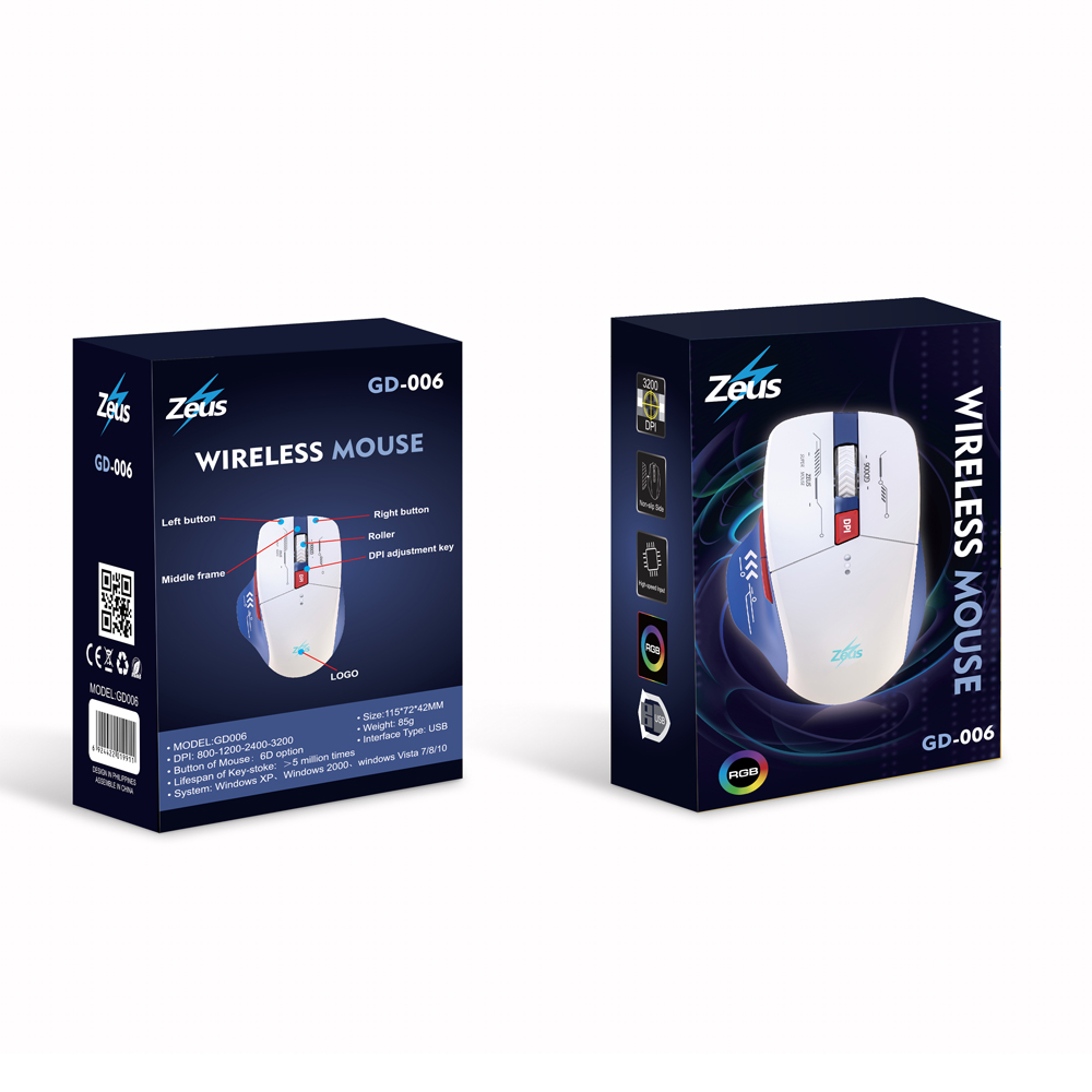 Zeus x INPHIC 2.4G Wireless Mouse Rechargeable Mechanical Office Gaming ...