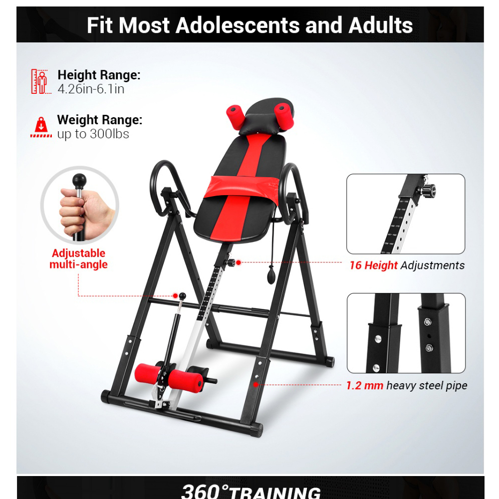 Heavy Handstand Machine Gravity Inversion Table Foldable Ergonomic ...