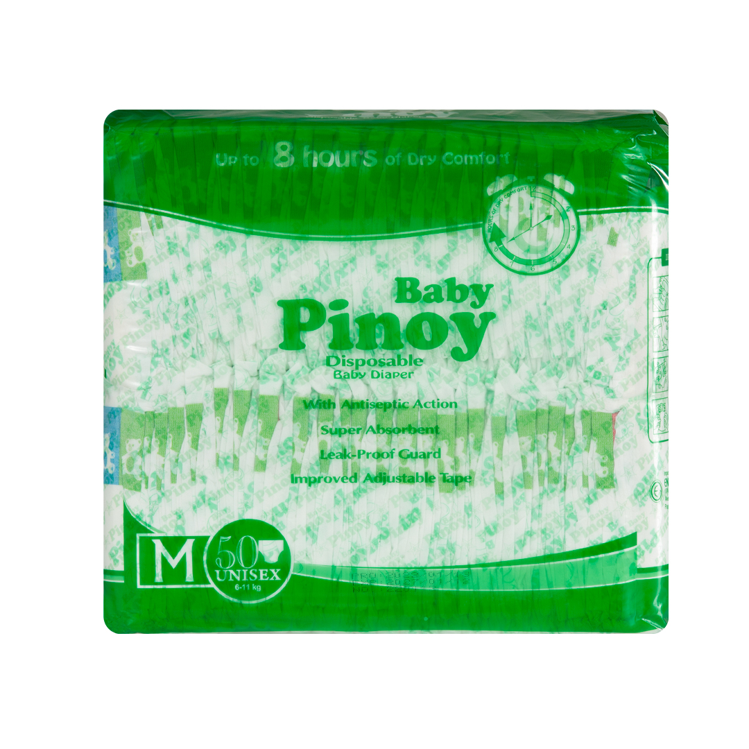 Baby Pinoy Disposable Baby Diaper Medium 50's | Shopee Philippines