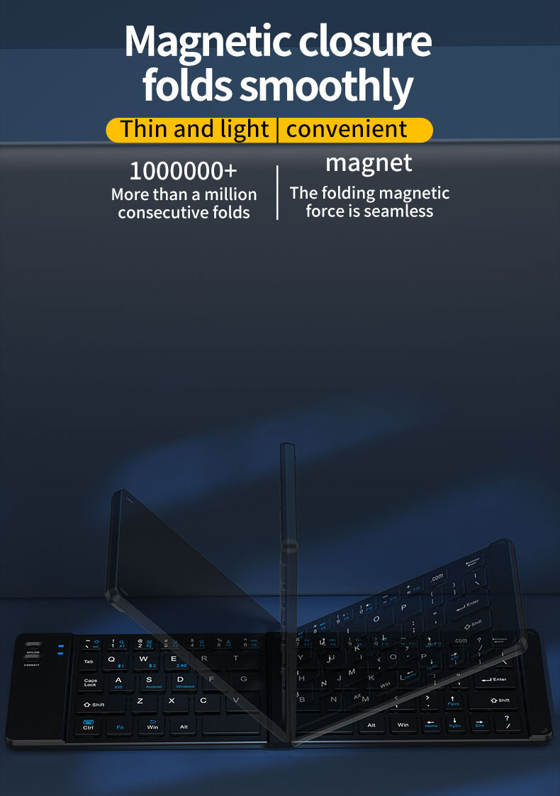 Meewoo Portable Folding Wireless Keyboard And Mouse Set Bluetooth