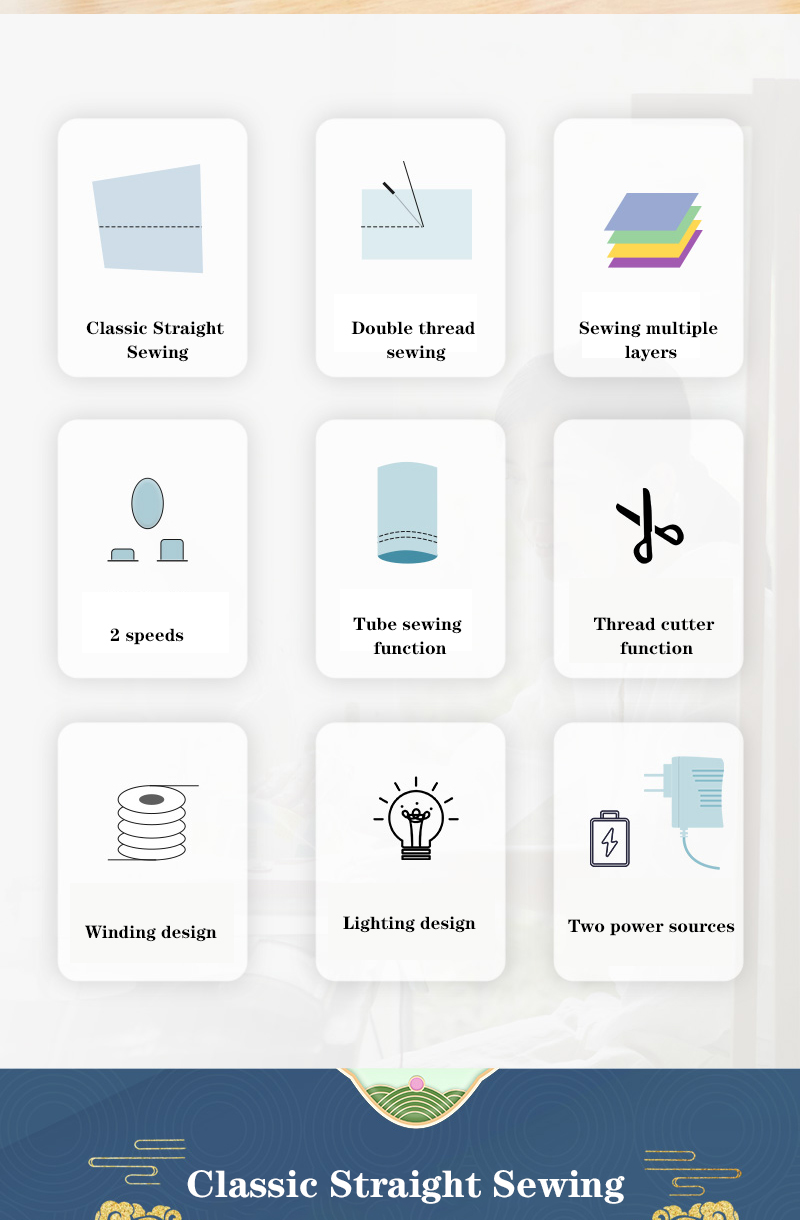 【ALL FLYING】Sewing Machine 309 Portable Mini Electric Home Portable ...